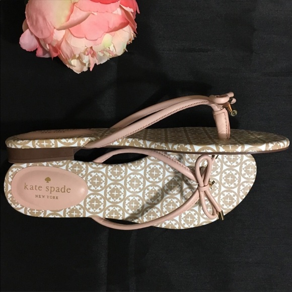 kate spade | Shoes | Kate Spade Mistic Bow Flip Flops Sandals Pink New ...